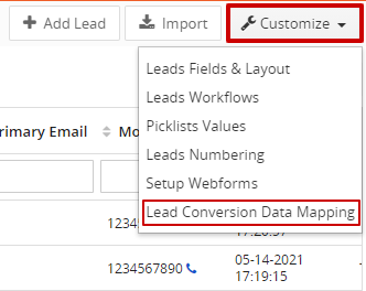 Lead Conversion Data Mapping | automateCRM