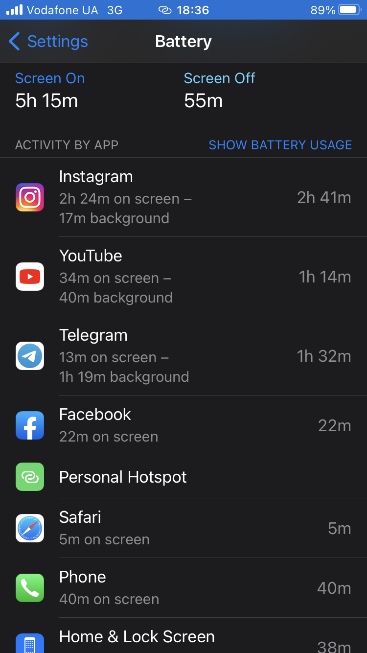 Battery usage and background activity of the app | Documents Knowledge Base