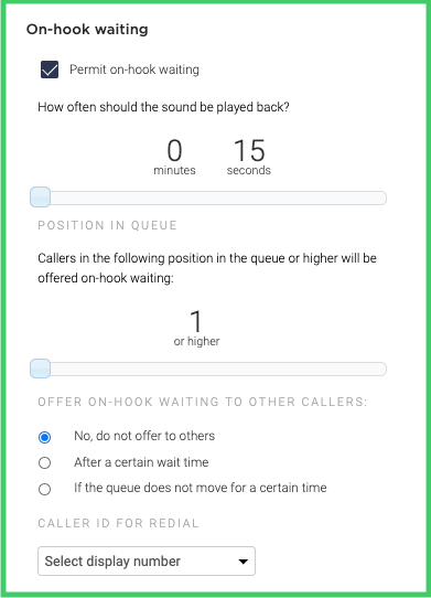 On-hook waiting/Callback - Telavox