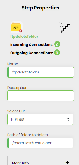 ftpDeleteFolder Step - FlowWright