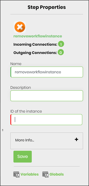 removeWorkflowInstance Step - FlowWright
