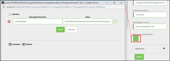 Send message to Azure event hub - FlowWright