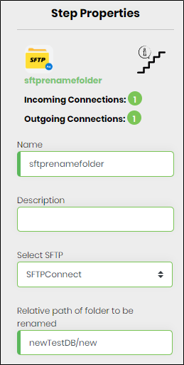 sftpRenameFolder Step - FlowWright