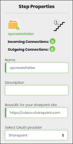 Create a SharePoint folder - FlowWright