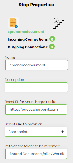 spRenameFolder Step - FlowWright