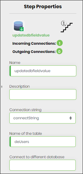 updateDBFieldValue Step - FlowWright