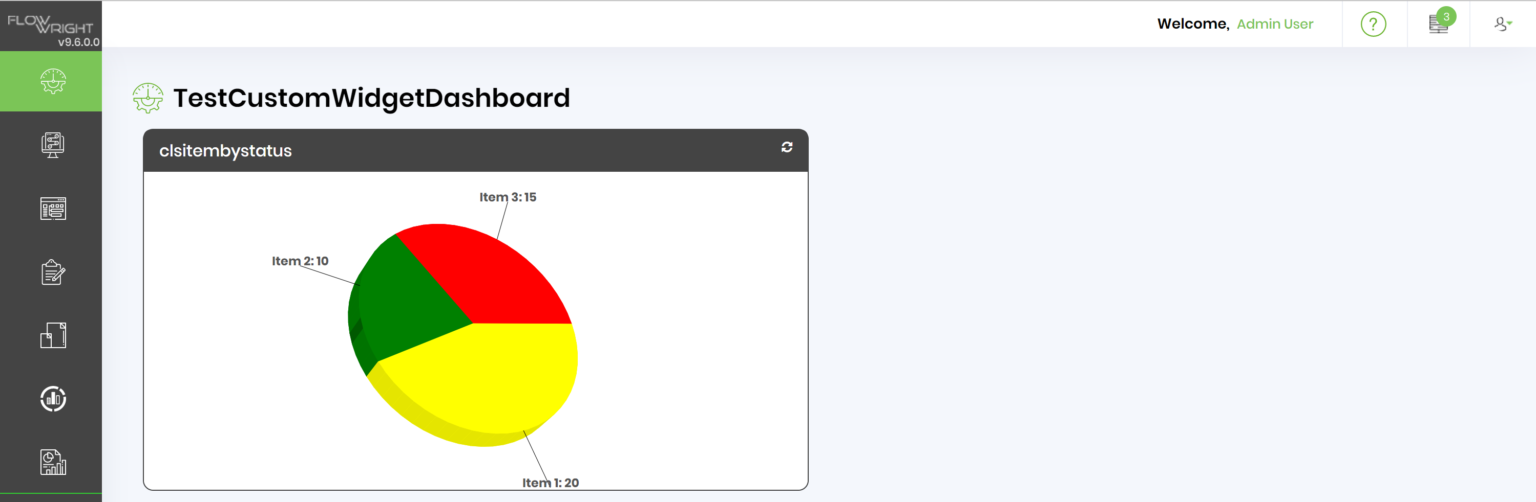 Dashboard Pie Chart Widget - FlowWright