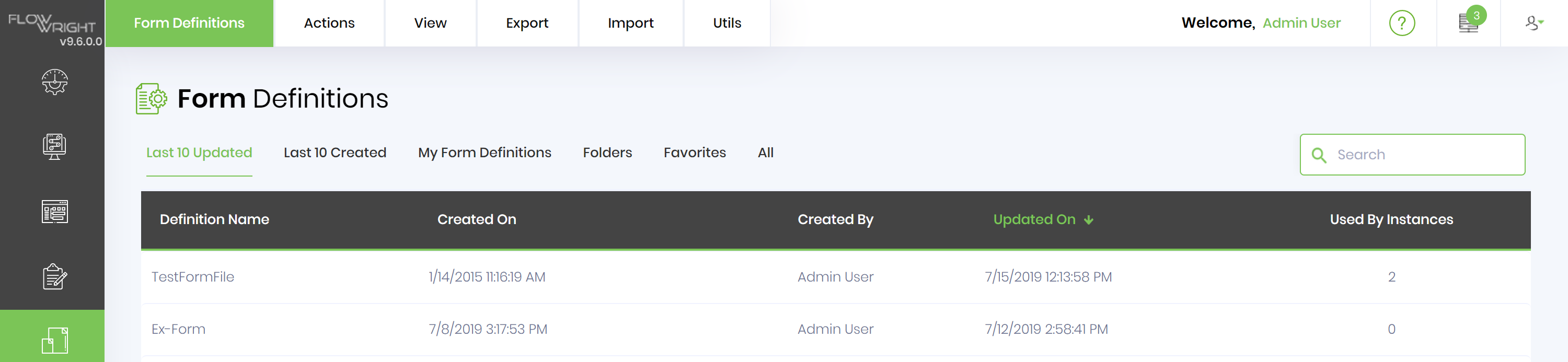 Simple Form Widget - Example 1 - FlowWright