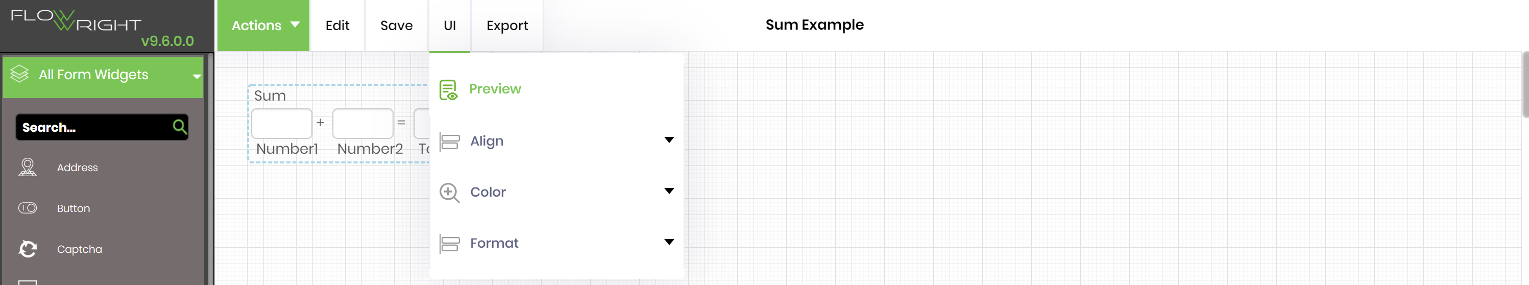 Simple Form Widget - Example 1 - FlowWright