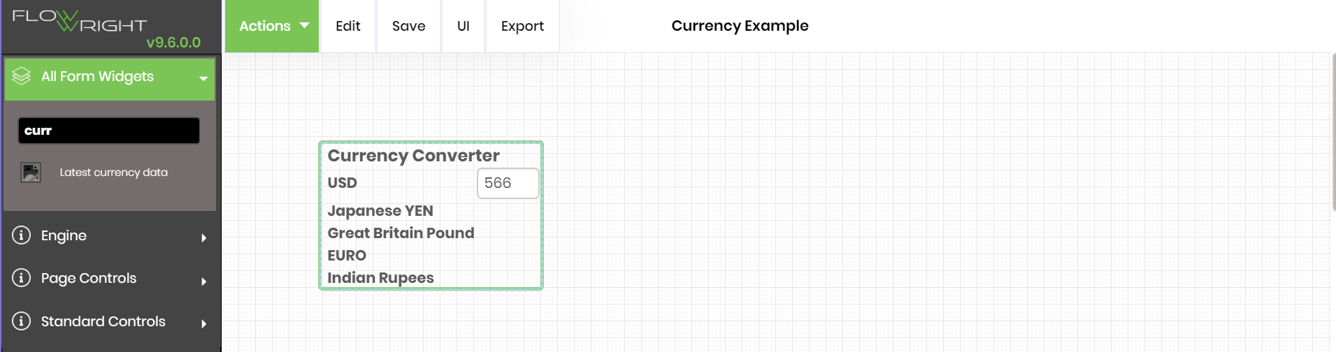 Simple Form Widget - Example 2 - FlowWright