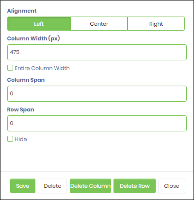 Table Widget - FlowWright