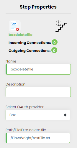 BoxDeleteFile Step - FlowWright