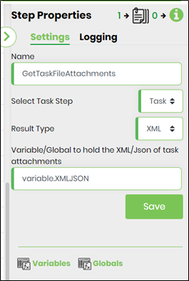 getTaskFileAttachments Step - FlowWright