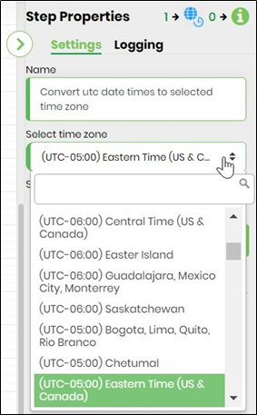 clsUTCToTimeZone Step - FlowWright