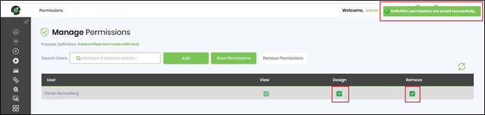 Security permissions for process definitions - FlowWright