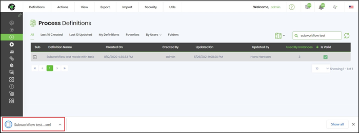 Exporting process definitions - FlowWright