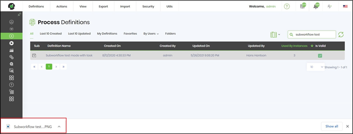 Exporting process definitions - FlowWright