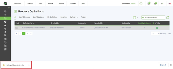 Exporting process definitions - FlowWright