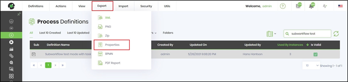 Exporting process definitions - FlowWright