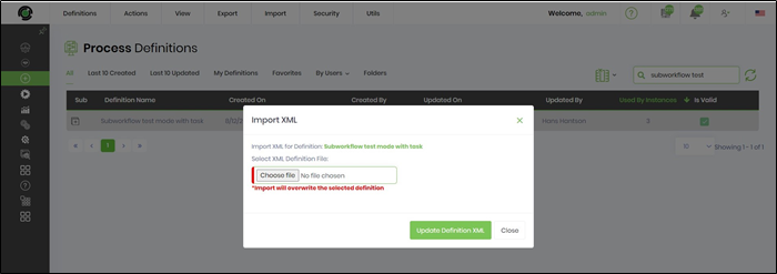 Import Process Definition - FlowWright
