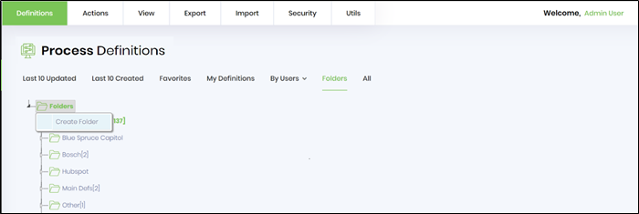 Process definition folders - FlowWright