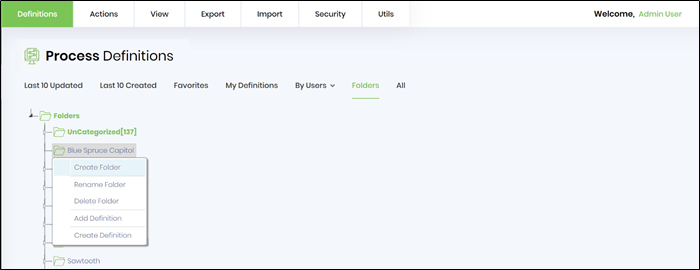 Process definition folders - FlowWright