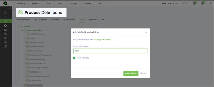 Process definition folders - FlowWright