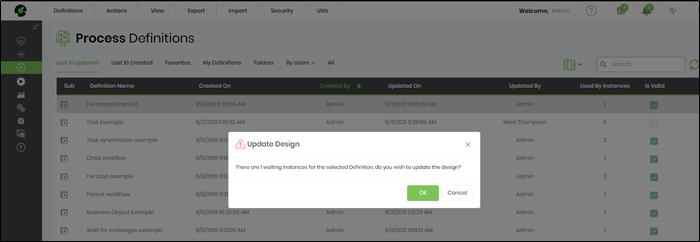 Update waiting instances - FlowWright
