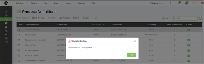 Update waiting instances - FlowWright