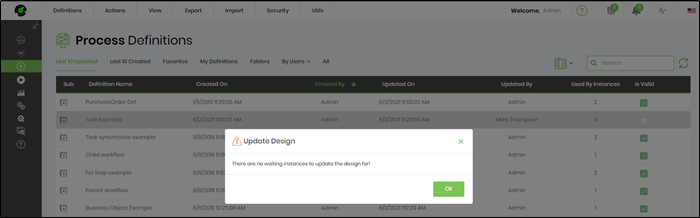 Update waiting instances - FlowWright