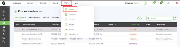 Render process instances - FlowWright
