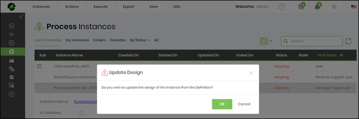 Update waiting instances design - FlowWright