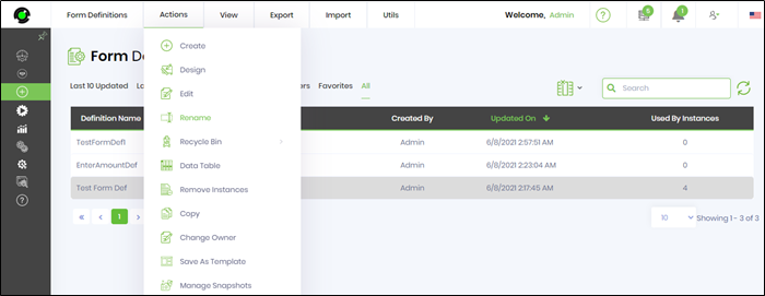 Rename form definition - FlowWright
