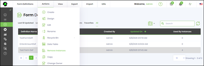 Remove Form Instances - FlowWright