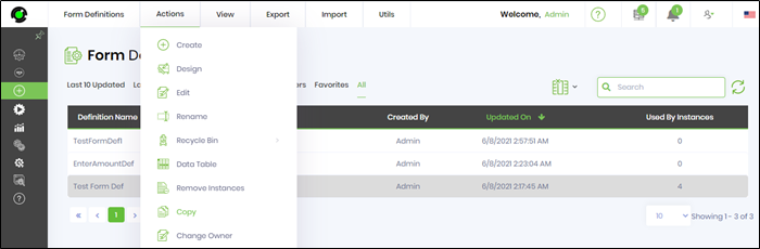 Copy form definition - FlowWright