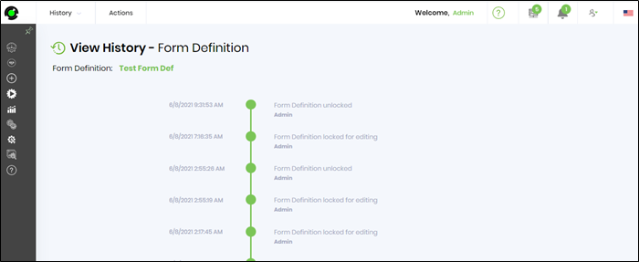 Form definition history - FlowWright