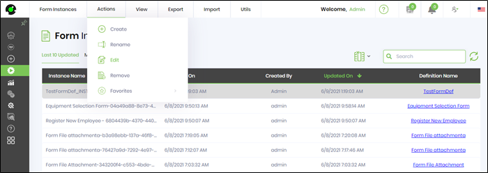 Edit form instance - FlowWright