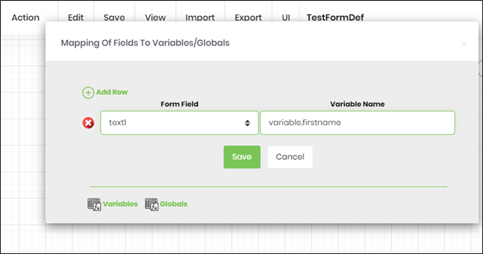 Getting form field values and saving in variables within the process - FlowWright