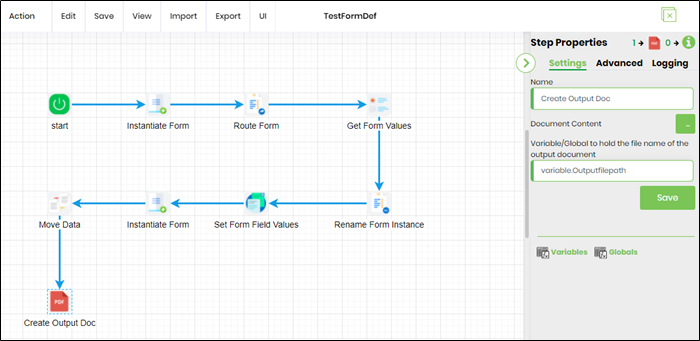 Generating PDF output documents from a process - FlowWright