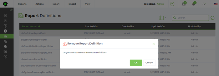 Remove report template - FlowWright