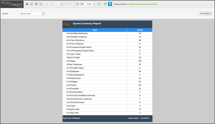 Run reports - FlowWright