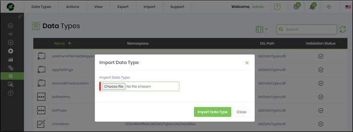 Import data type - FlowWright