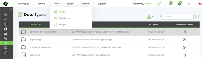 Render data type - FlowWright