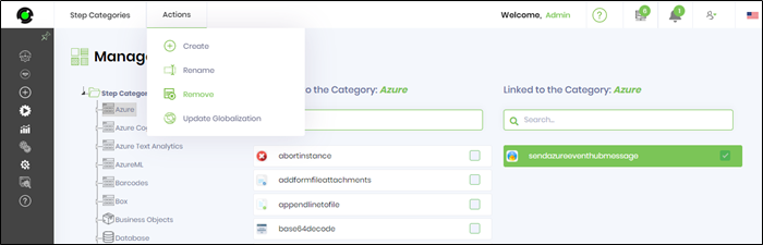 Remove a step category - FlowWright