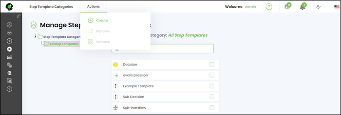 Creating a new step template category - FlowWright