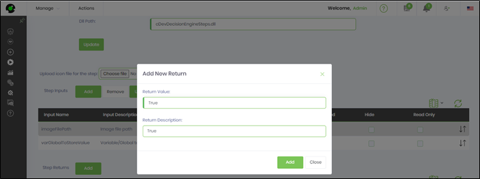Edit step returns - FlowWright