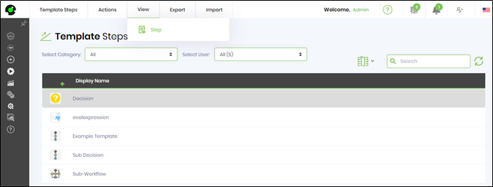 Template steps - FlowWright