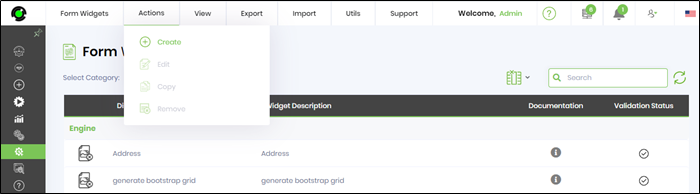 Create a form widget - FlowWright