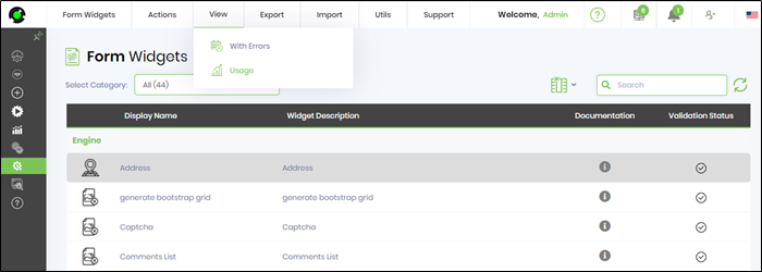 Form widget usage - FlowWright