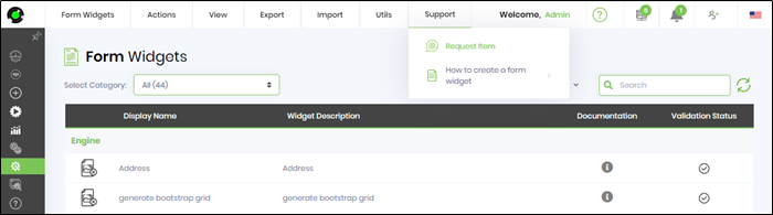 Request form widget - FlowWright